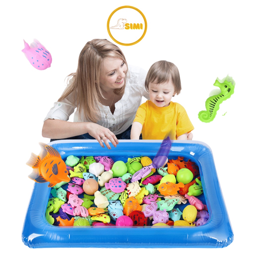 SIMI Magnetic Fishing Toy with Pool for Kids Education Toy Pretend Play ...