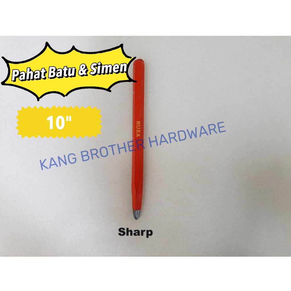 10" Rusa Point Concrete Builder Cold Chisel / Pahat Batu & Simen (Sharp ...