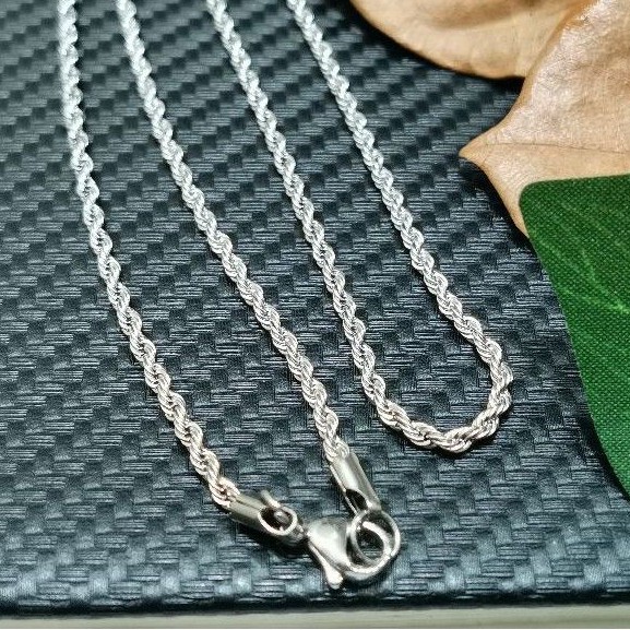 2.5mm Thickness Stainless Steel Rope Chain With Trigger Hook. | Shopee ...