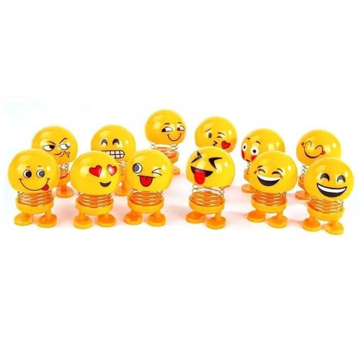 Mini Spring Emoji Doll Shaking Head Emoticon Dashboard Decoration 6 pcs | Shopee Malaysia
