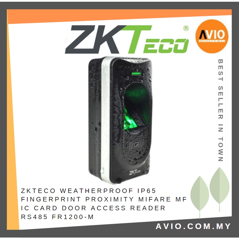 ZKTeco Weatherproof Outdoor Fingerprint 13.56MHz Mifare MF IC Card Door Access Slave Reader ...