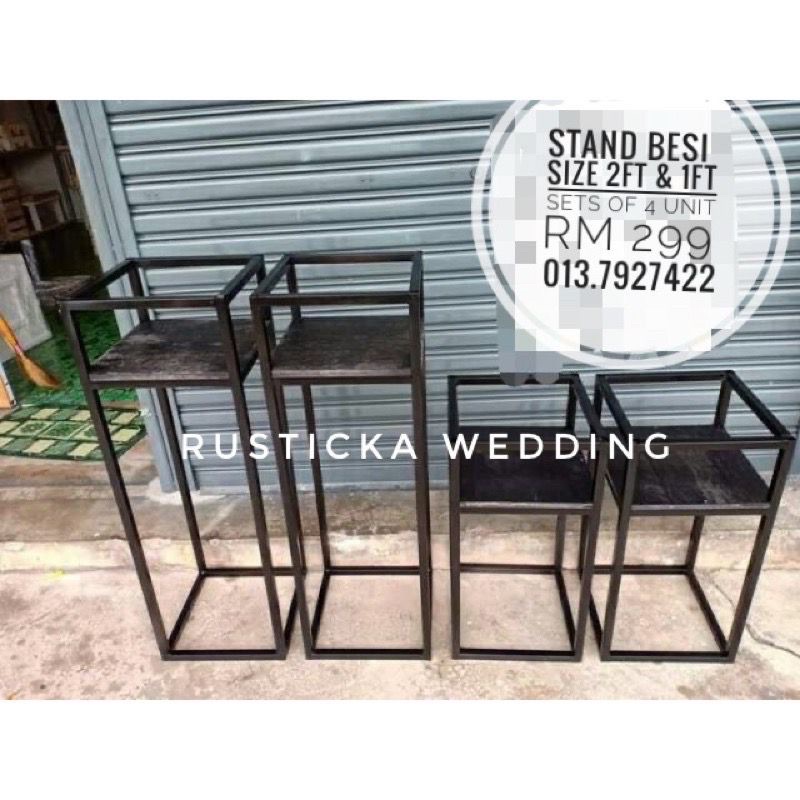 Iron Stool Set Besi Flower Stand Wedding Vase Iron Stool Bunga | Shopee ...
