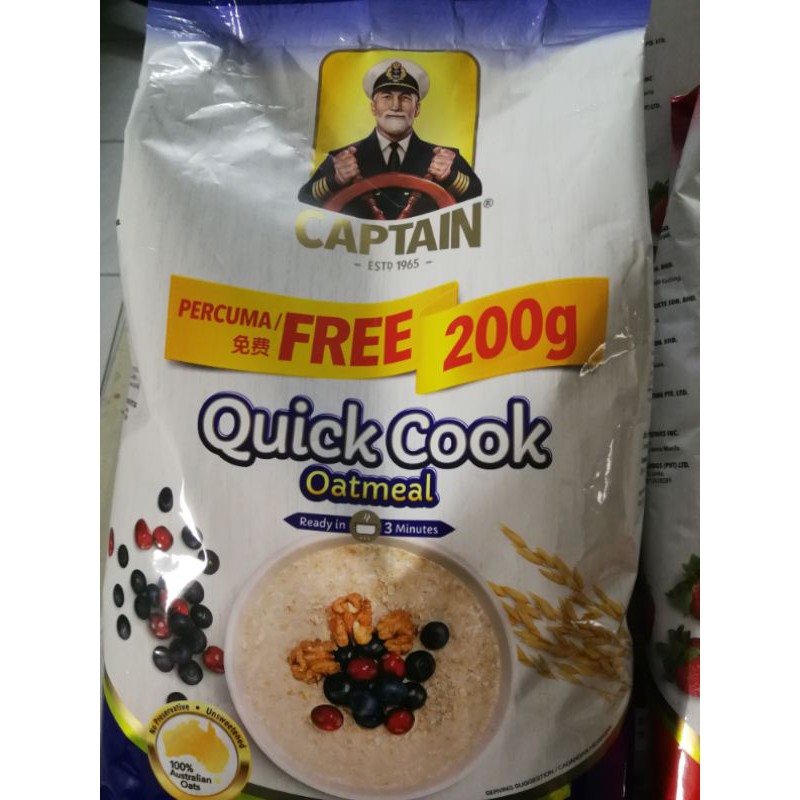 Captain Oats Instant Oatmeal/Quick Cook Oatmeal 800g, Instant Rolled ...