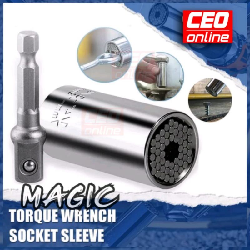 CEO 🇲🇾 Magic Universal Torque Wrench Head Set Socket Sleeve 7-19mm ...