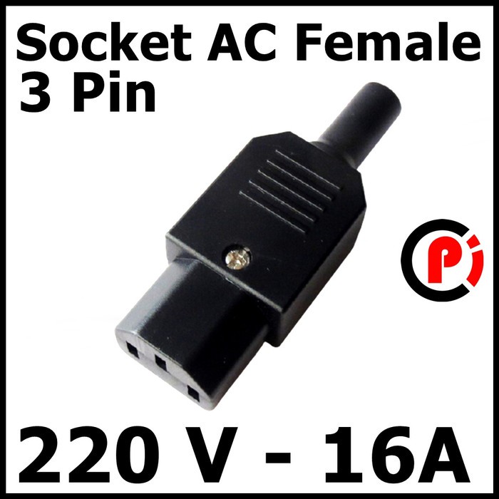 Socket AC Female Computer Socket Female Tail Cable 3 Pin 220V 16A ...