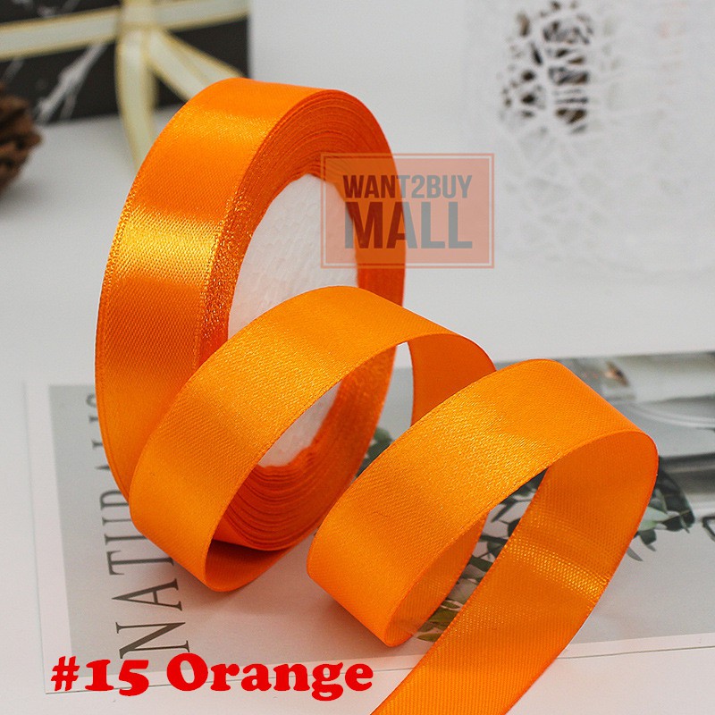 🇲🇾 2CM (22M) DIY Bow Craft Satin Ribbon Flower Wrapping Webbing ...