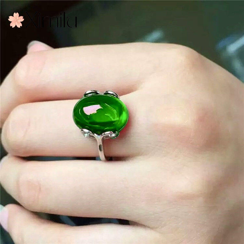 Original New Product Natural Hetian Jade Jasper Ring Girls Jewelry ...