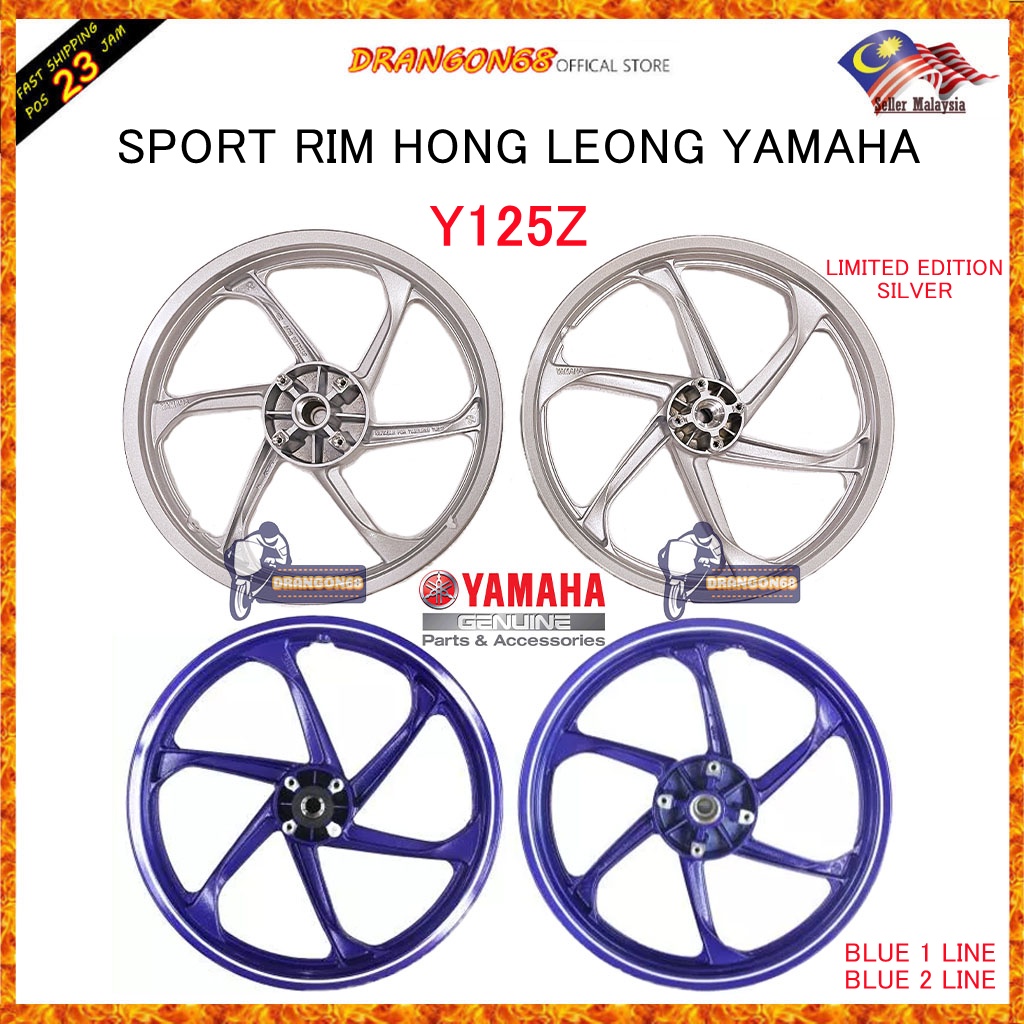 100% ORIGINAL YAMAHA 5XK Y125ZR Y125Z Sportrim Cast Wheel Sport Rim Sport Rim 6 Batang (Blue ...