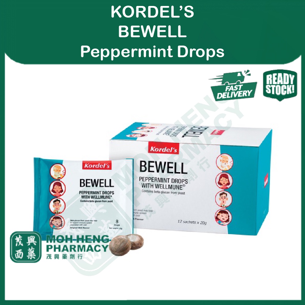 KORDEL’ S BEWELL Peppermint Drop (8 Drops)(Original Mint Flavour)(Exp 7 ...