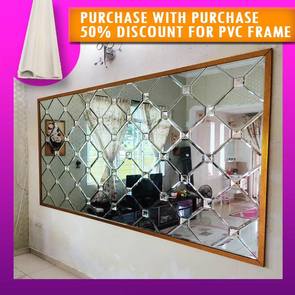 💎[ STOCK ON 25 JAN 2021 ] 💎 Cermin Bevel Diamond Ver-3 Beveled edge ...