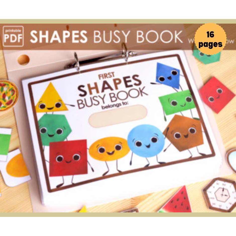 A302 - Printable First Shapes Busy Book 16 pages [PDF] preschool ...