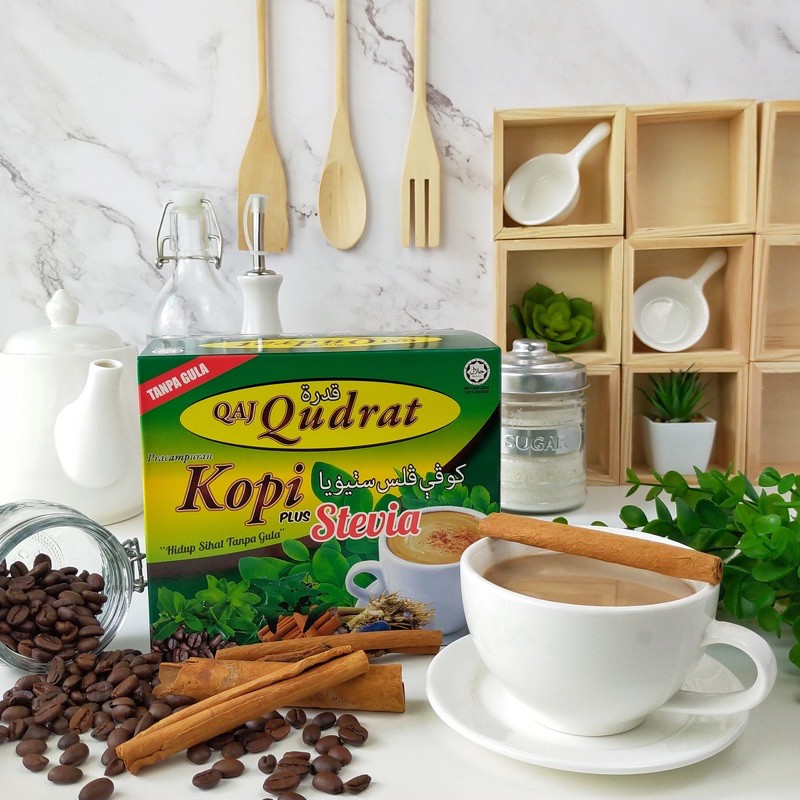 Kopi Plus Stevia QAJ Qudrat/Coffee Stevia no sugar (tanpa gula ...