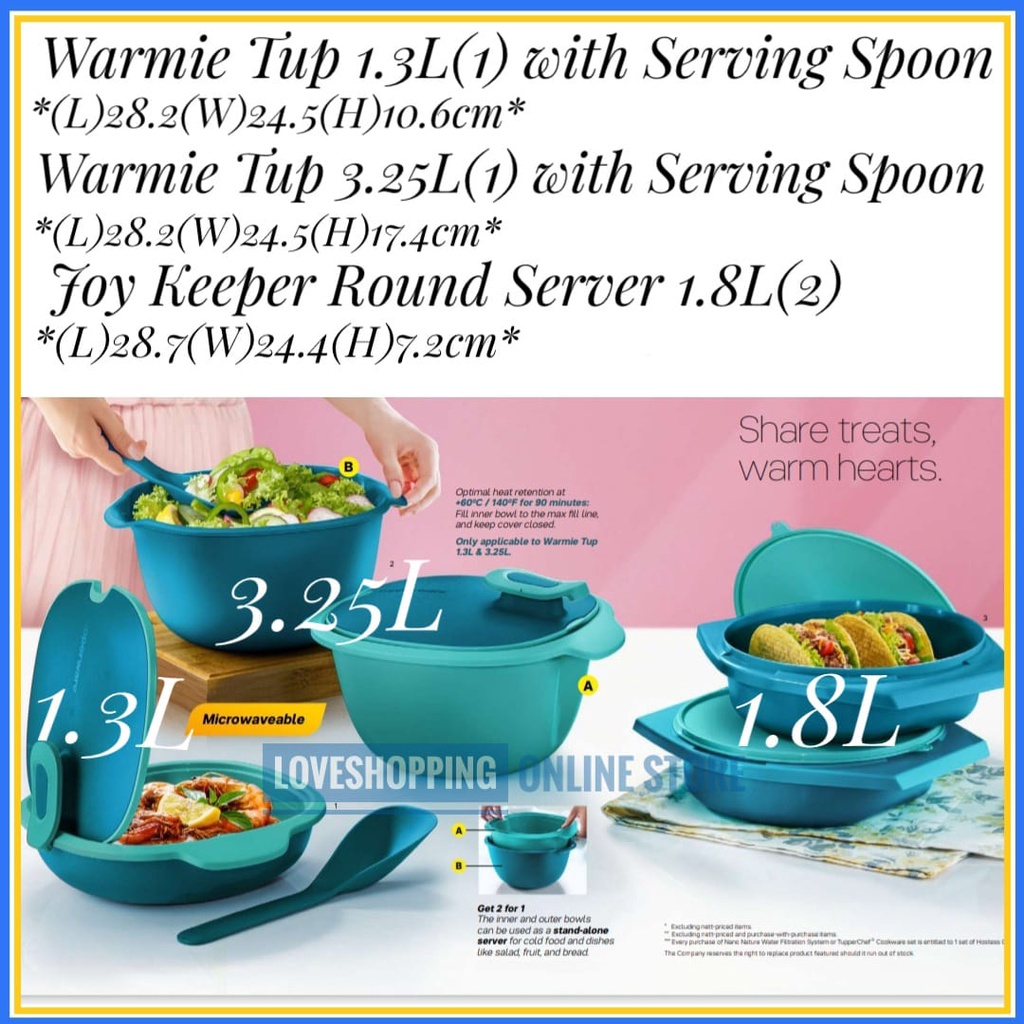 Tupperware Warmie Tup Set - 3.25L with spoon (1) / Wamie Tup 1.3L with spoon (1) / Joy Keeper 1 ...