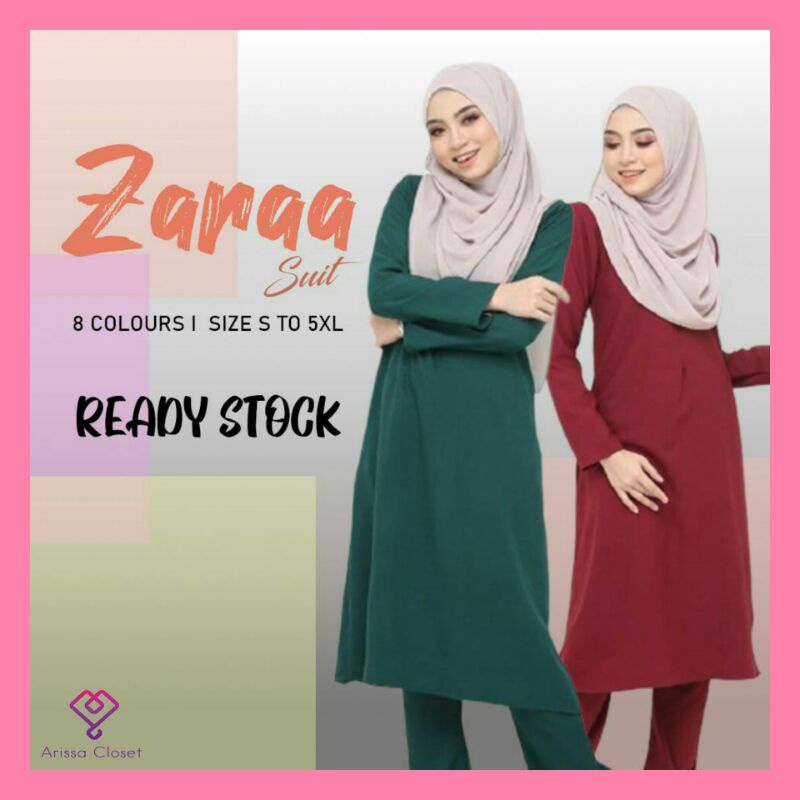 Suit Zara by Arissa Closet Jubah Umrah Haji Punjabi Muslimah Labuh Set ...