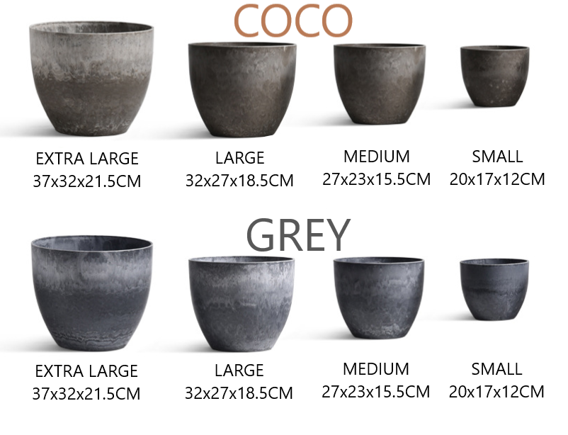 GNC - European Style Simple Stone Imitation GRAY COCO Flower Pot Gaya ...