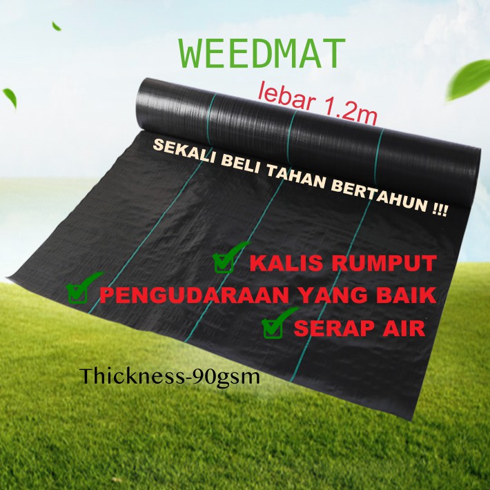 weedmat (1.2m lebar) weed mat weed control ground cover penutup tanah ...