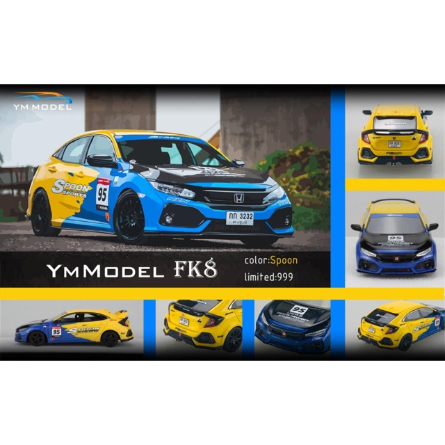 YM Model 1/64 Honda Civic FK8R Spoon Sport | Shopee Malaysia