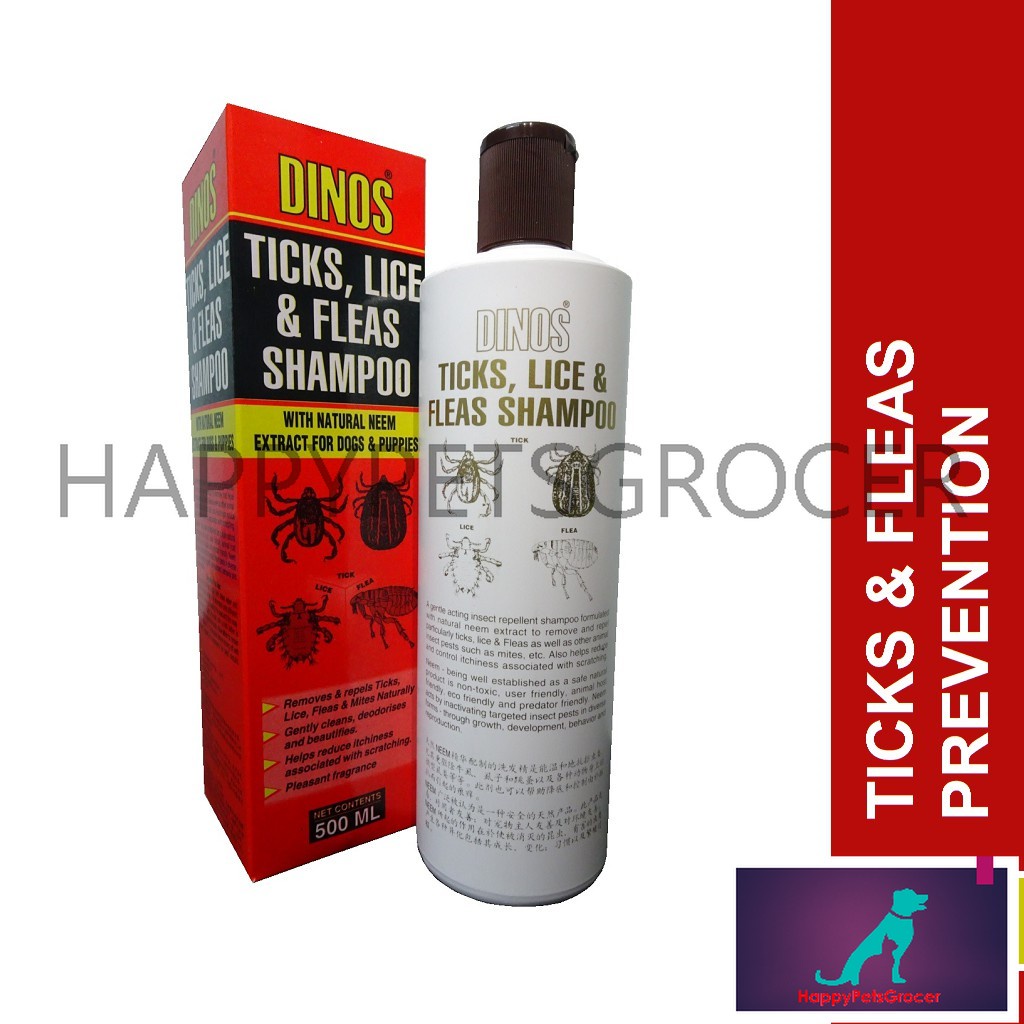 ORIGINAL Dinos Ticks, Lice & Fleas Dog Shampoo 500ml (Not Fake Maxhico ...