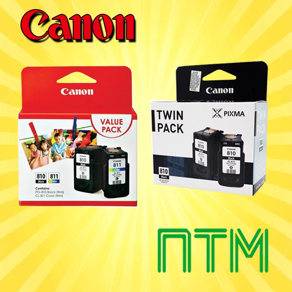 INK CANON 810 + 811 VALUE PACK 810+810 TWIN / 810 BLACK / 811 COLOR ...