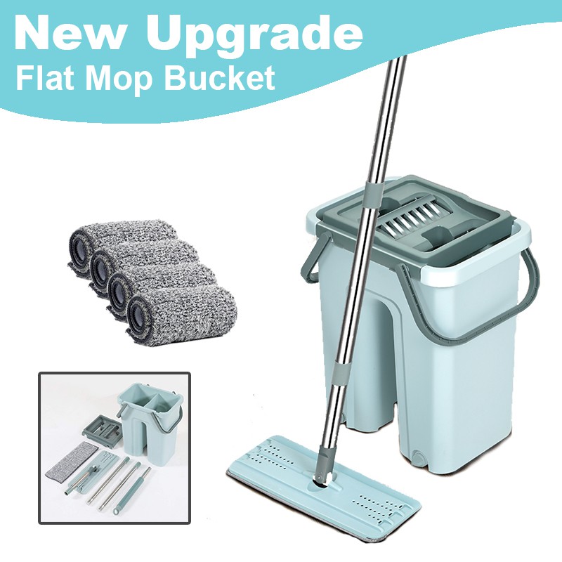 📣 Ready Stock 📣 New Upgraded Version Mop Self-Wash And Squeeze Dry Flat ...