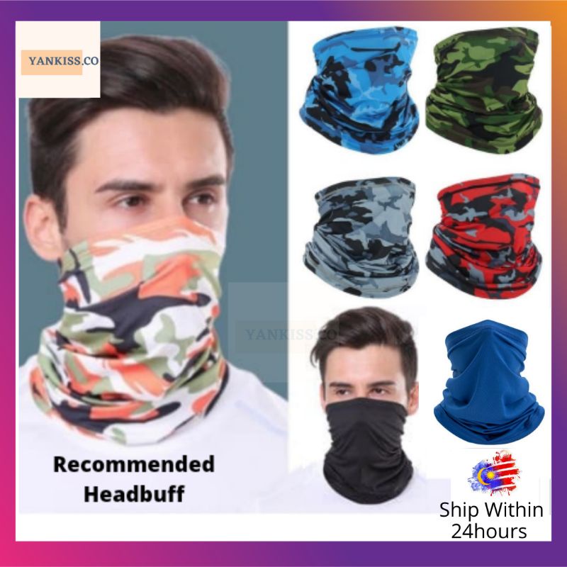 Penutup Muka Anti UV Headscarf Cycling Head Buff Rider Face Mask ...