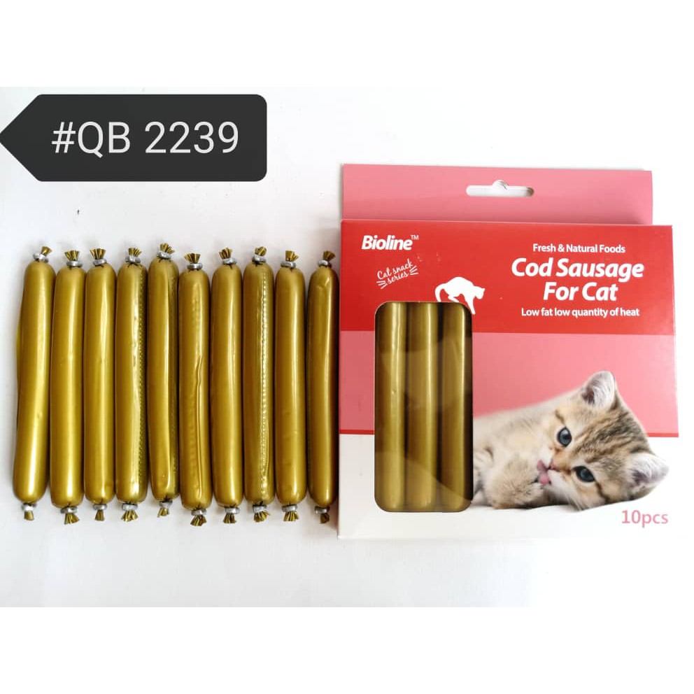 Bioline Cod Fish Sausage Cat Snack Series Food Makanan ringan Kucing ...