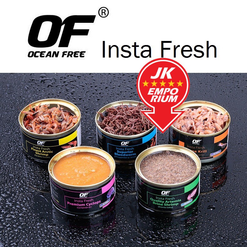 Ocean Free Insta Fresh 100g Can Fish Food Artic Shrimp Cyclops Air ...