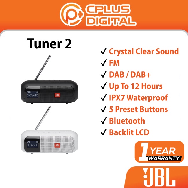 JBL Tuner 2 Portable Radio - Bluetooth Speaker with DAB and FM radio ...