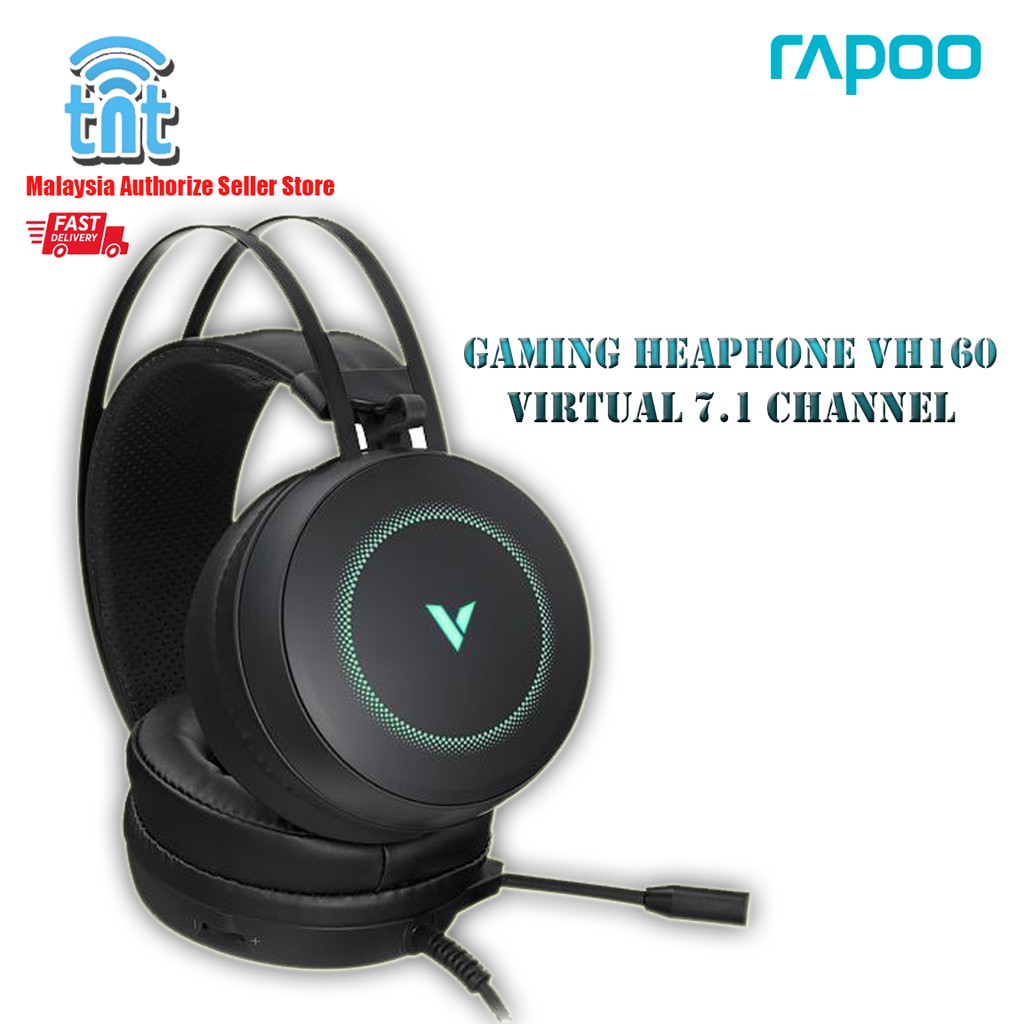 RAPOO VH160 VIRTUAL 7.1 CHANNEL STEREO SOUND RGB BACKLIT GAMING HEADSET WITH NOISE-REDUCTION MIC ...