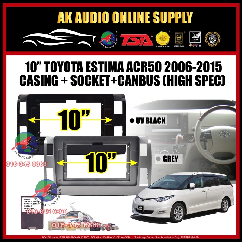 Toyota Estima 2006-15 (HighSpecWithCanbus)10" Inch Android Player ...