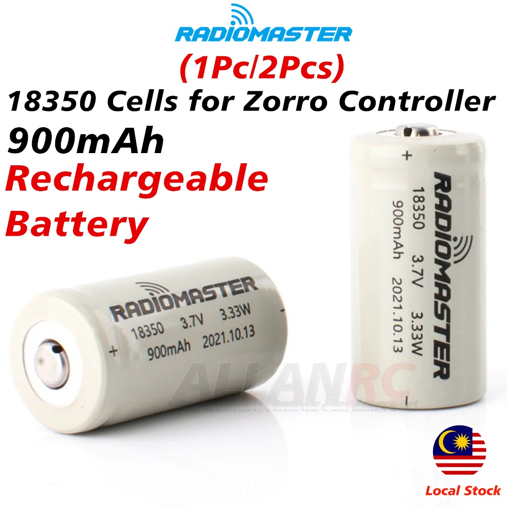 RADIOMASTER 18350 Cells 3.7v 900mAh Rechargeable Lithium Battery for ...