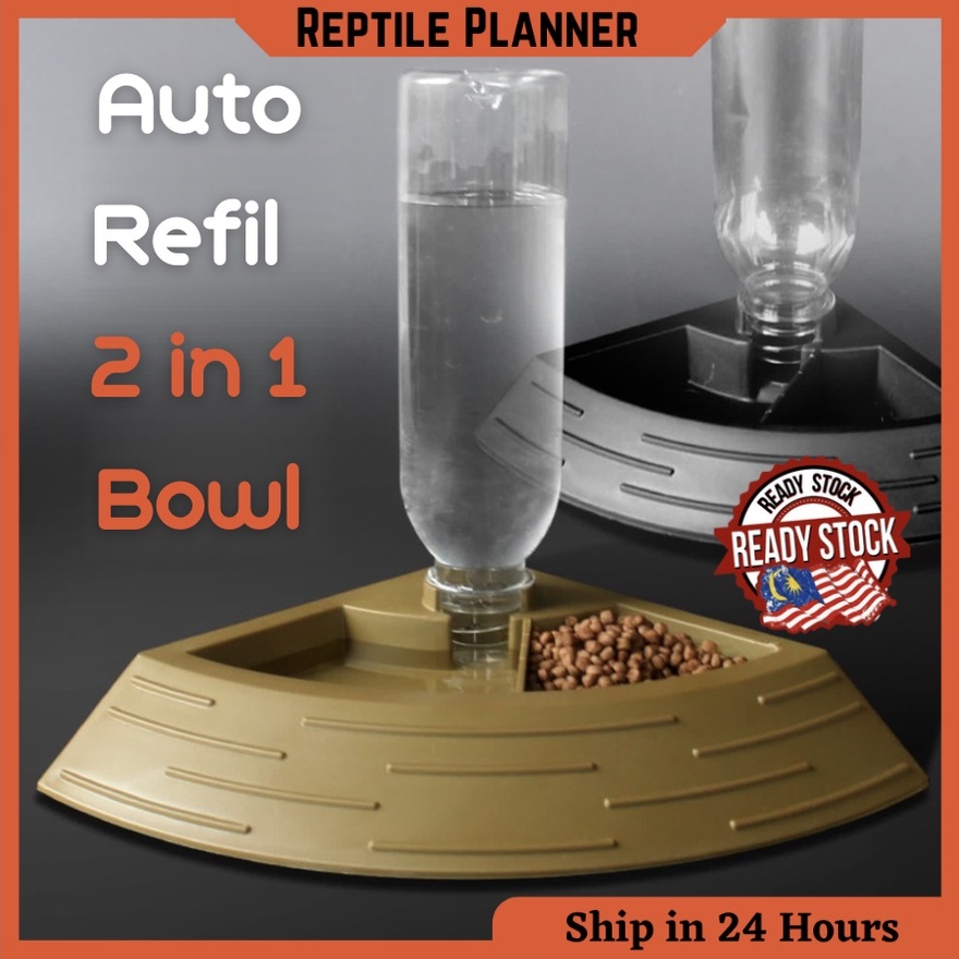 Automatic Reptile Feeders Turtle Food Water Bowl Dispenser Bottle for ...