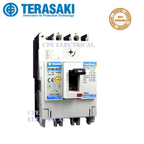 TERASAKI S160-SCF 20A 30A 40A 50A 60A 75A 100A 3 Pole 25KA MCCB | Shopee Malaysia