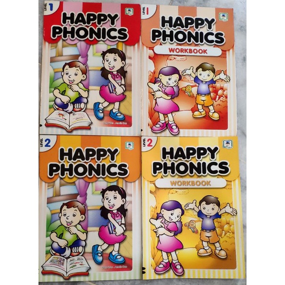 🔥BOOKS CLEARANCE🔥 (Minor dent)Happy Phonics Reader Workbook level 1-4 ...