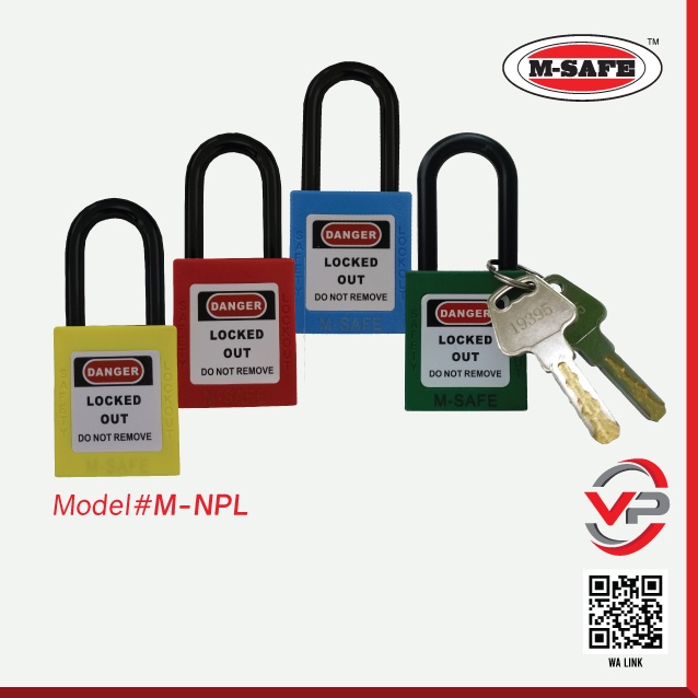 M-SAFE SAFETY PADLOCK NYLON SHACKLE 38MM / 1 1/2" SHACKLE M-NPL ...