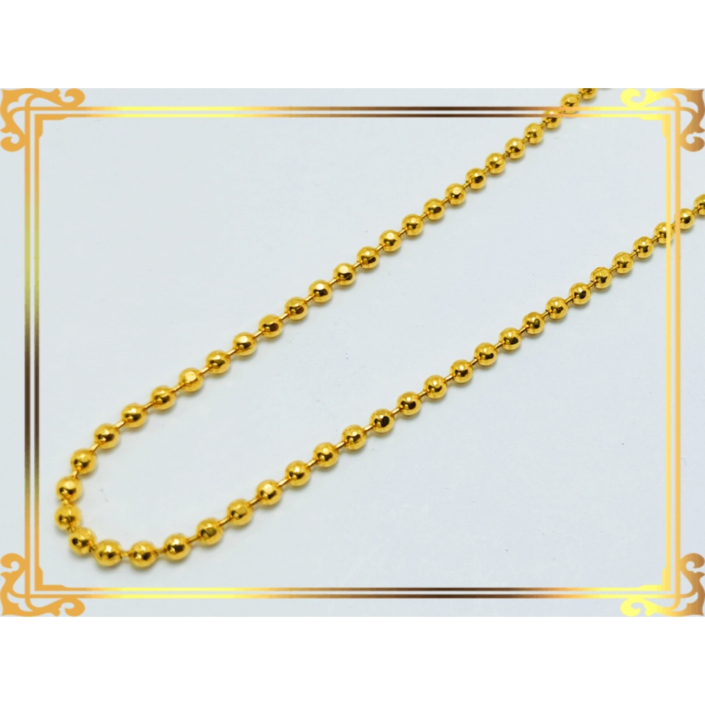 Necklace(2mm) 24K Gold Plated (Rantai Leher Emas Korea) | Shopee Malaysia