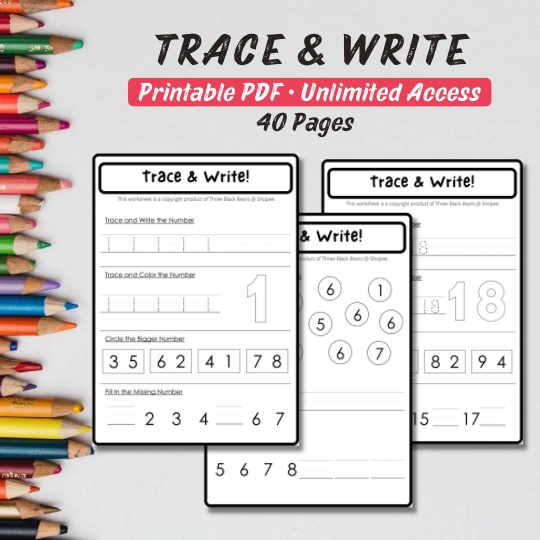 Printable Mathematics Worksheets for Toddlers and Kindergarten ...