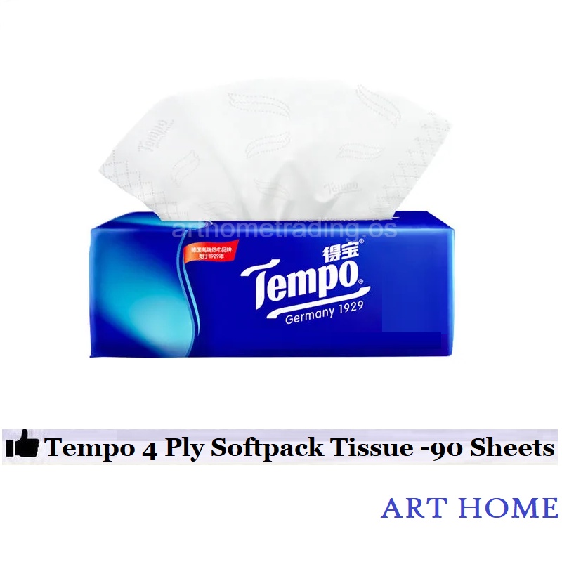 Tempo Soft Pack Tissue 4 Ply - 90 Sheets per pack (Pull-Up Tissue ...