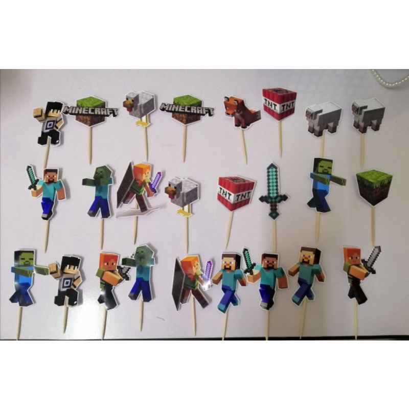 topper cupcake minecraft 20pcs | Shopee Malaysia