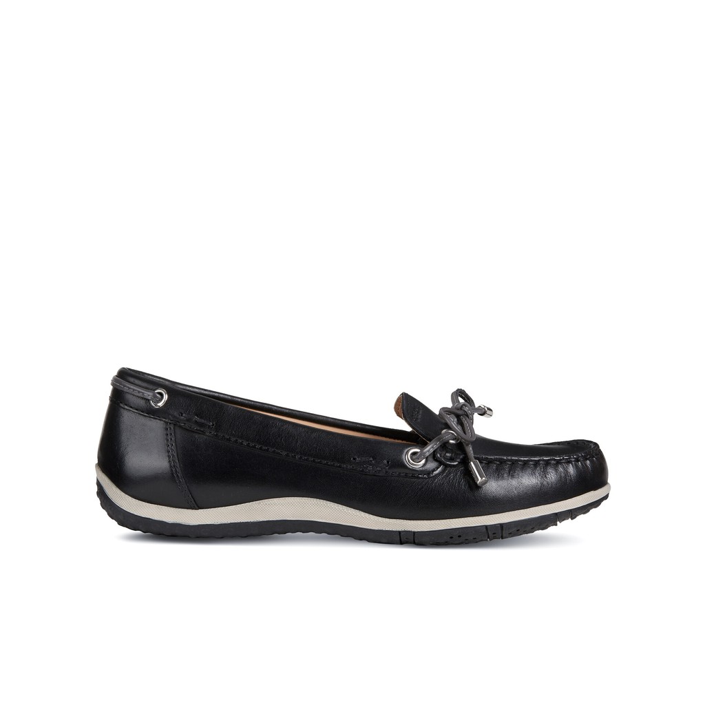 Geox Women Shoes Moccasin D Vega Moc Black/Dk Grey | Shopee Malaysia