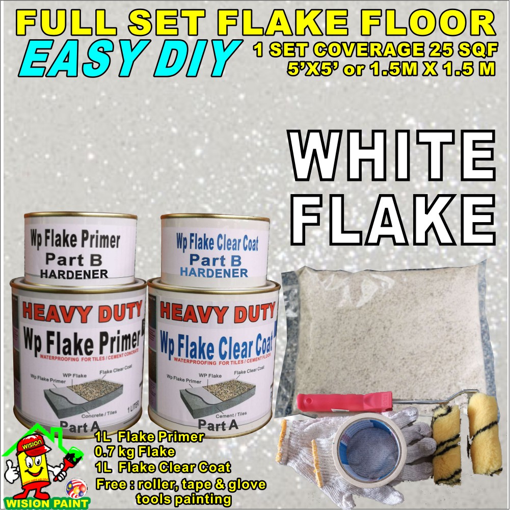 white 00 flake HD ( full set 1L PRIMER , 0.7KG FLAKES , 1L CLEAR , free ...