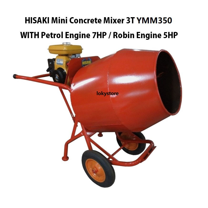 Mini Concrete Mixer 3T WITH Petrol Engine 7HP / Robin Engine 5HP ...