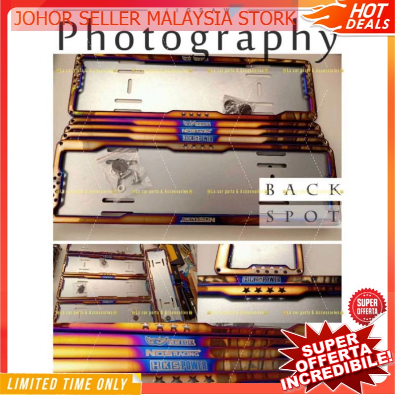 2Pcs Titanium Car Number Plate Holder Frame Front Bumper Nomber Logo ...
