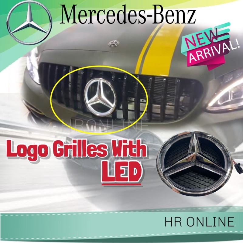 Mercedes Benz Front Grille Logo with DRL W205 W204 W177 White LED Merce ...