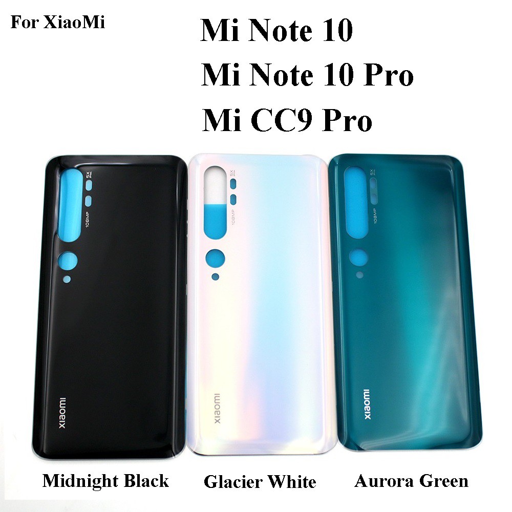 XiaoMi Mi Note 10 / CC9 Pro Back Rear Door Battery Cover Housing Glass For Repair Crack Mi ...