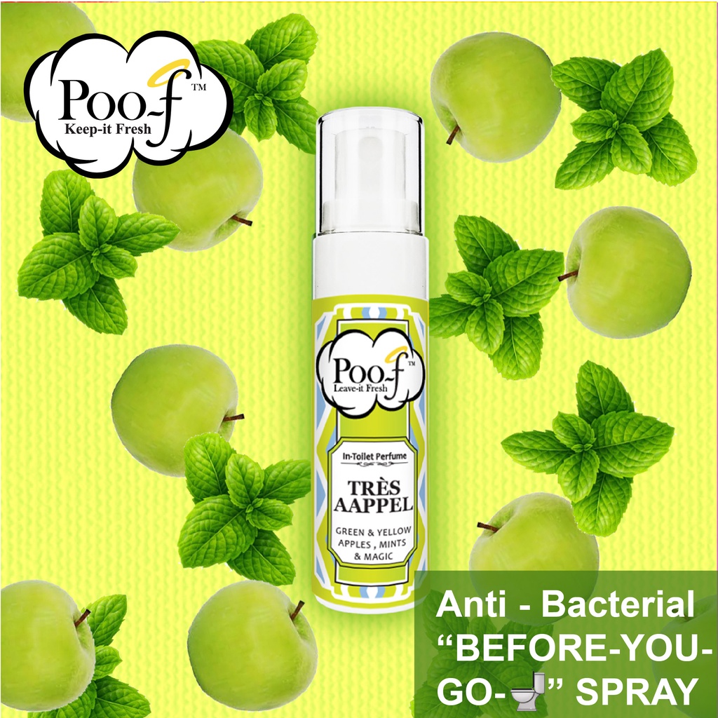Poofperfume (Green Apple) Poof Toilet Freshener, Anti Bacterial ...