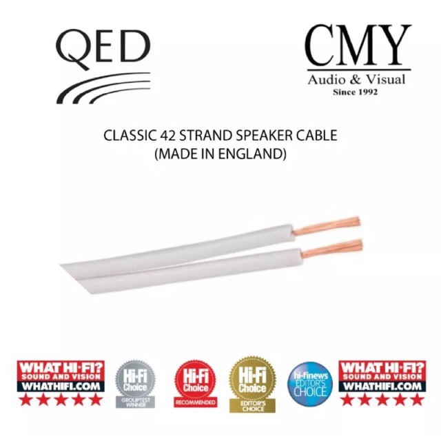 QED Classic 42 Strand (White) made in UK Speaker Cable ( Per Meter ...