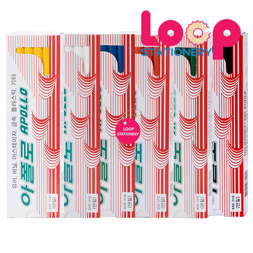 Apollo Dermatograph Colour Pencil Crayon Pen [12pcs Per Box] | Shopee ...