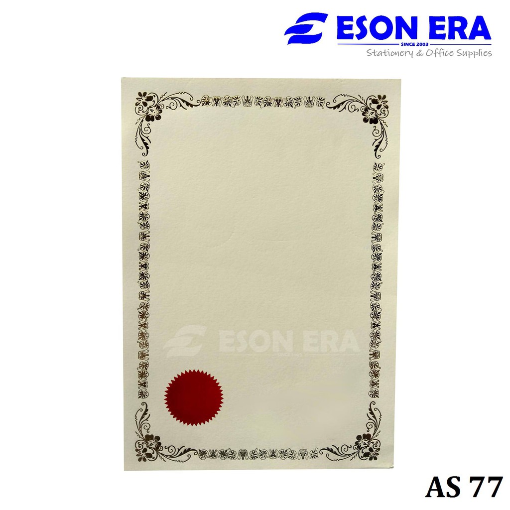 Certificate Paper With Red Seal / Kertas Sijil 50's / 100's/pack ...