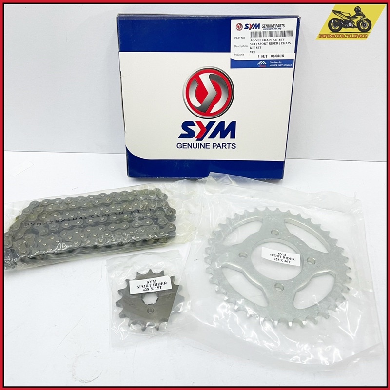 [100% ORI] SYM SPORT RIDER 125 VE1 428 15T 36T CHAIN SPROCKET SET ...